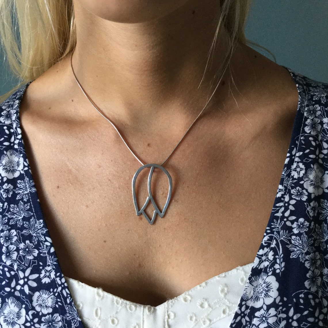 Sterling Silver Tulip Pendant including Necklace with a | Etsy