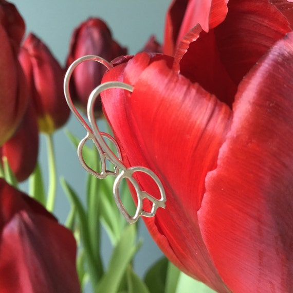 Tulip Earrings Tulip Drops Flower Earrings Sterling Silver | Etsy
