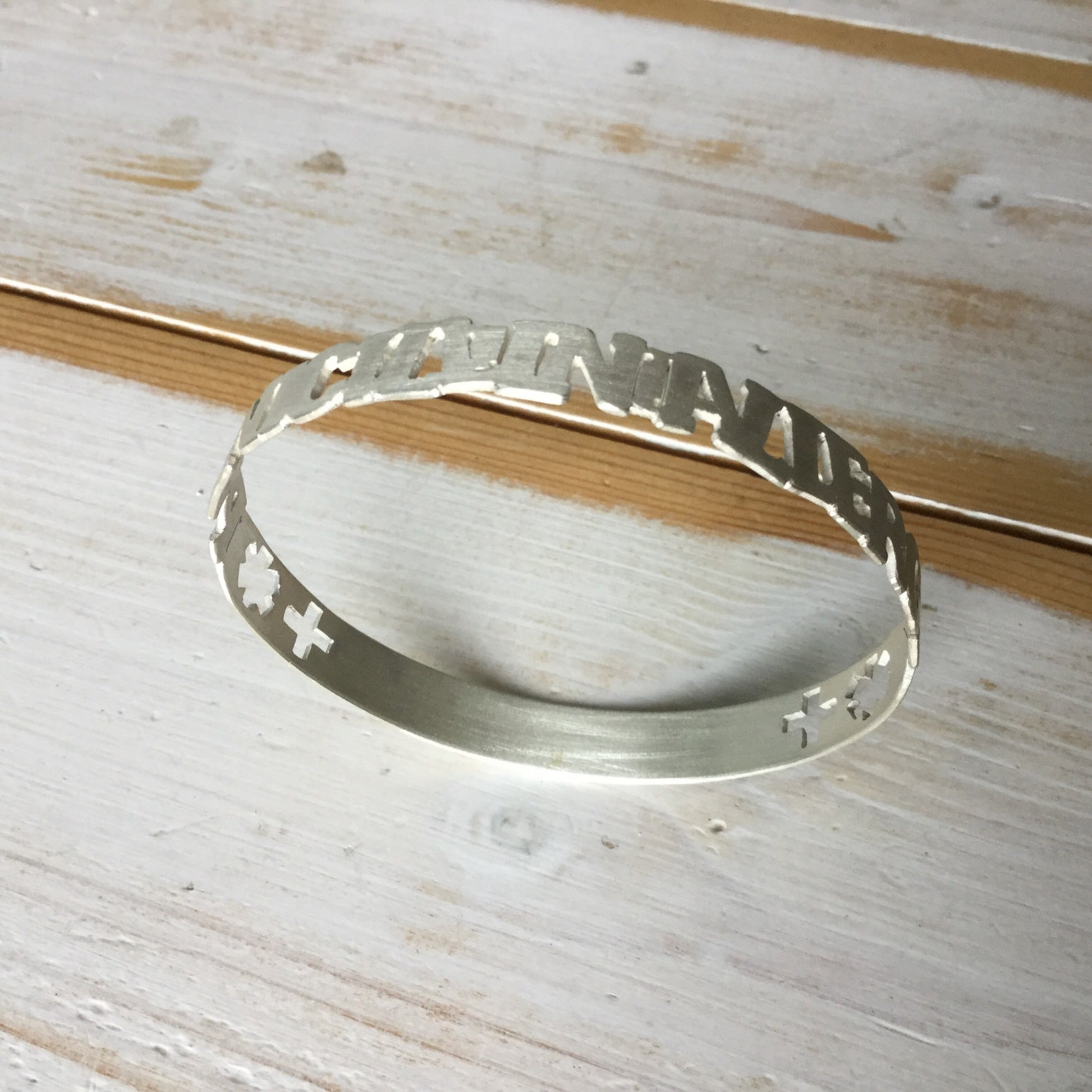 Allergy Bracelet, Medic Alert Bracelet, Sterling Silver Allergy Bangle ...