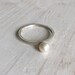 Pearl Stacker Ring, White Freshwater Pearl Ring, Sterling Silver and ...