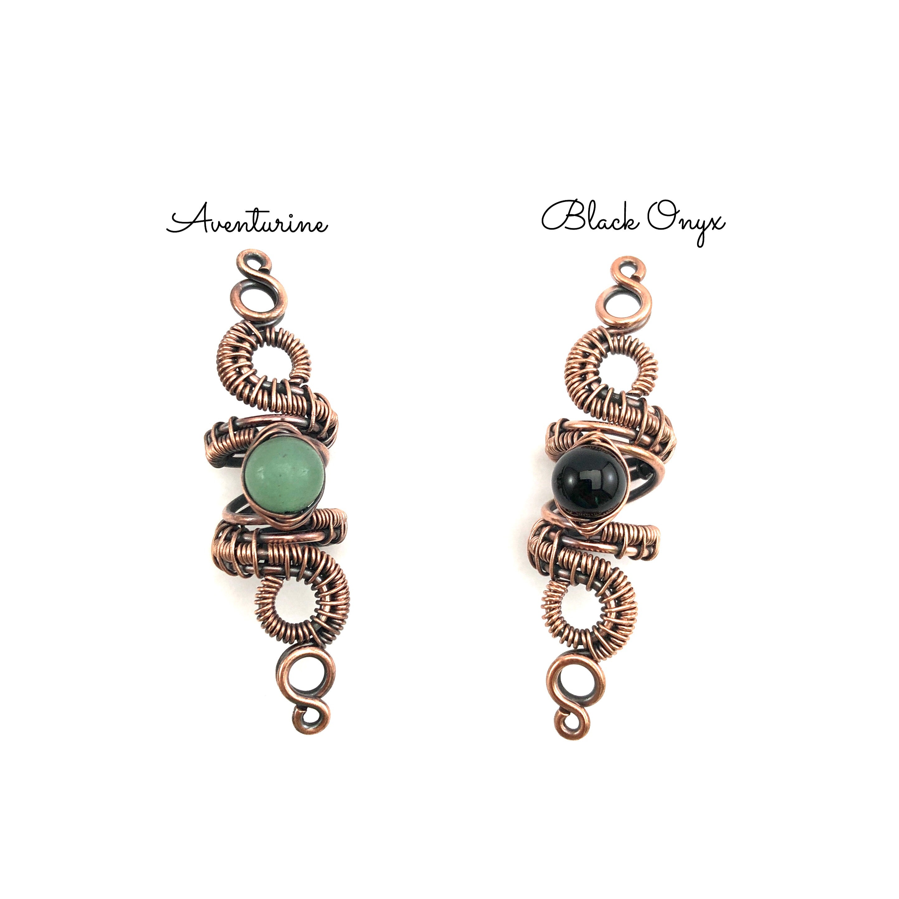 Handmade Unique Antique Copper Dreadlock Accessories With Black Onyx or ...
