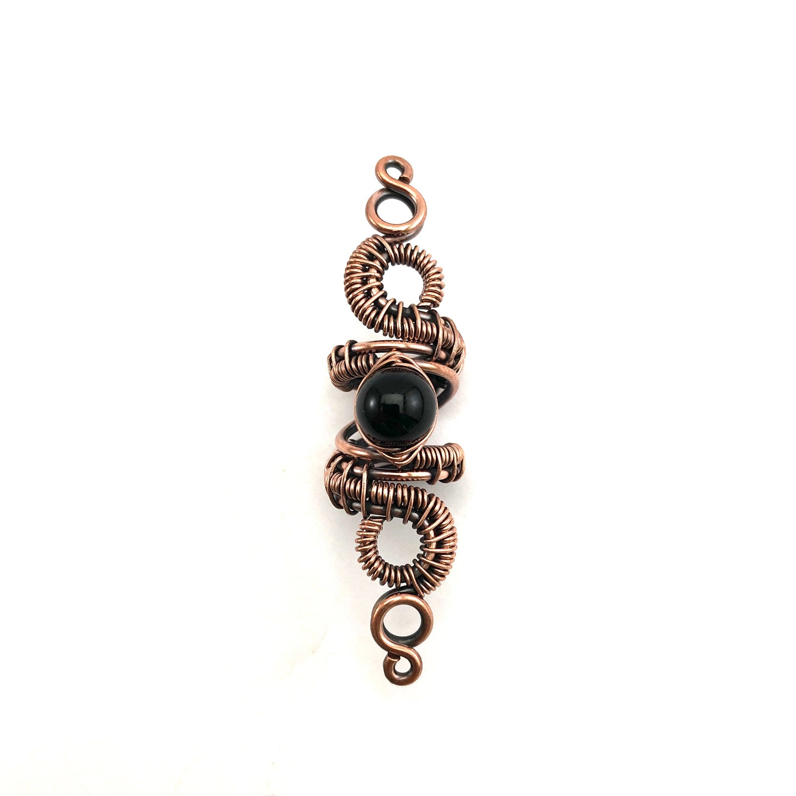 Handmade Unique Antique Copper Dreadlock Accessories With Black Onyx or ...