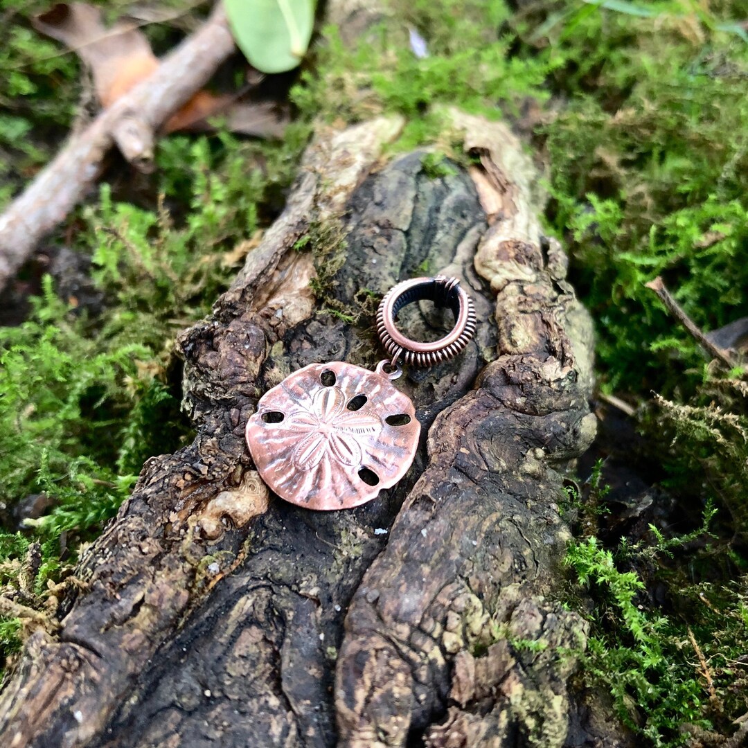 Handmade Antique Copper Sand Dollar Mermaid Coin Charm Dreadlock Bead ...