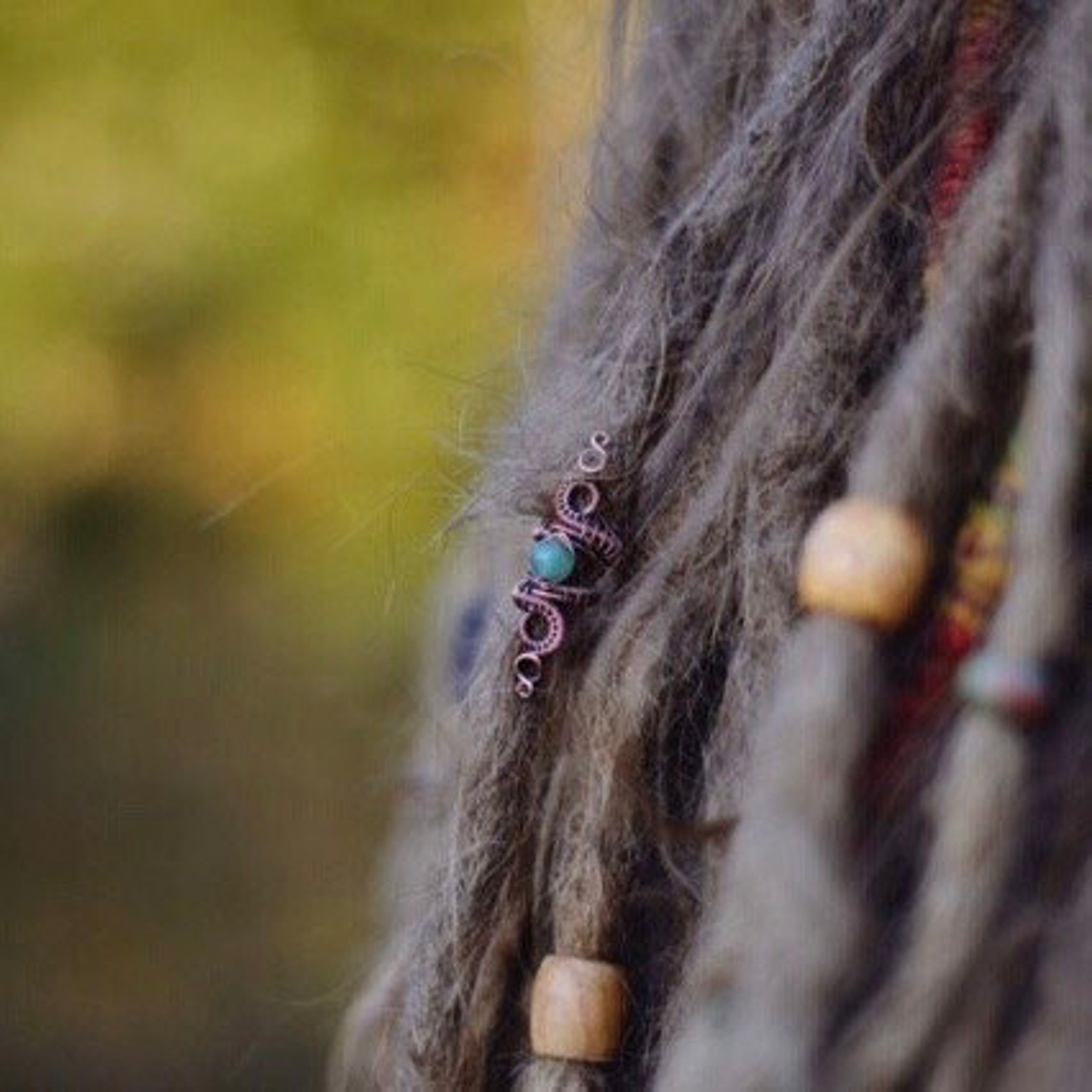 Handmade Unique Antique Copper Dreadlock Accessories With Black Onyx or ...