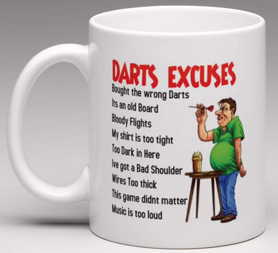 Mug Darts Excuses Mug - Etsy UK