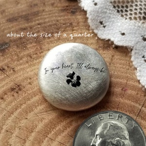 Custom Pet Memorial Pocket Pebble in Your Heart, I'll Always Be Dog Cat ...