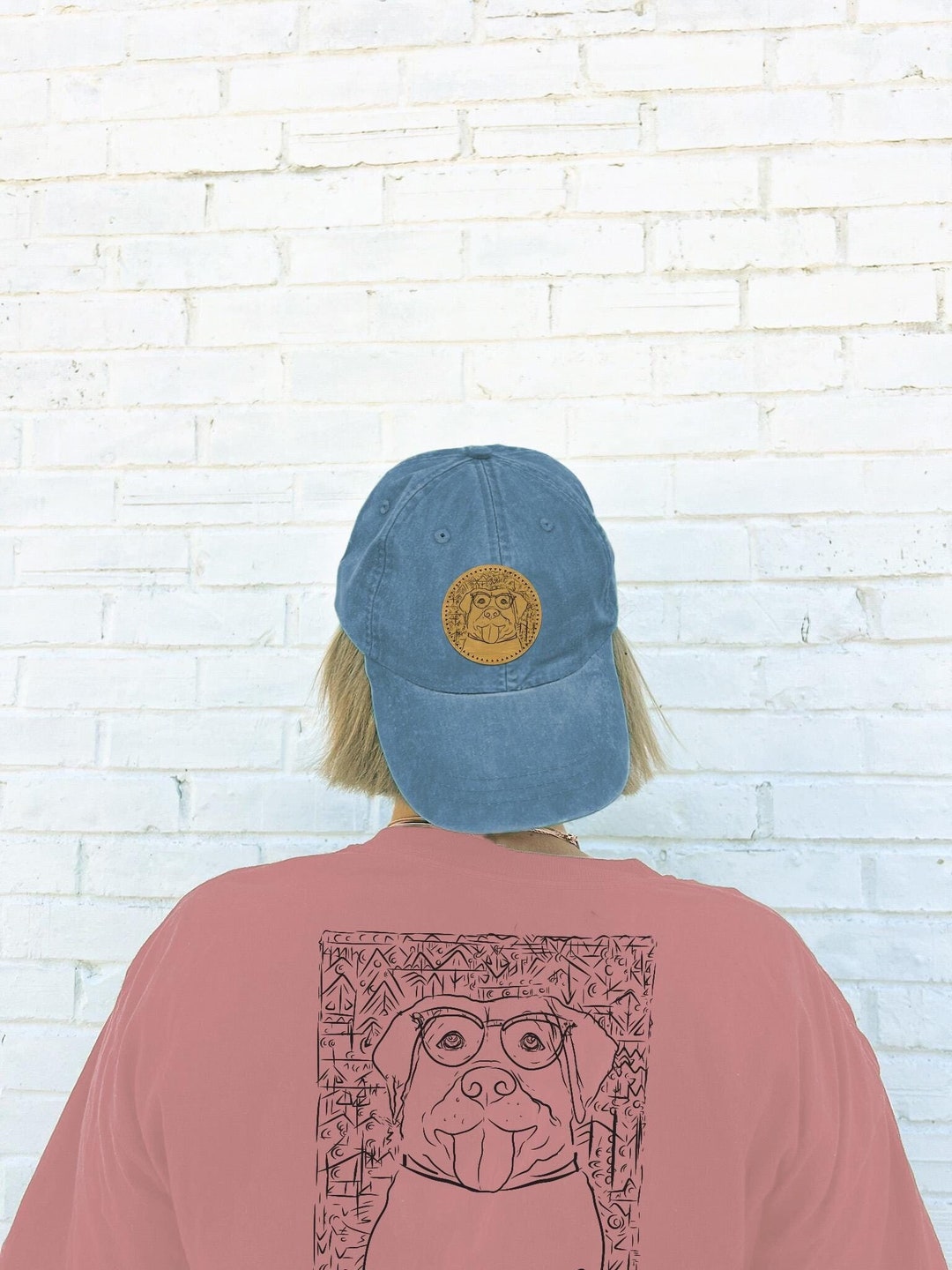 Front and Back Custom Name and Full Face Portrait With Dog, Cat, or ...