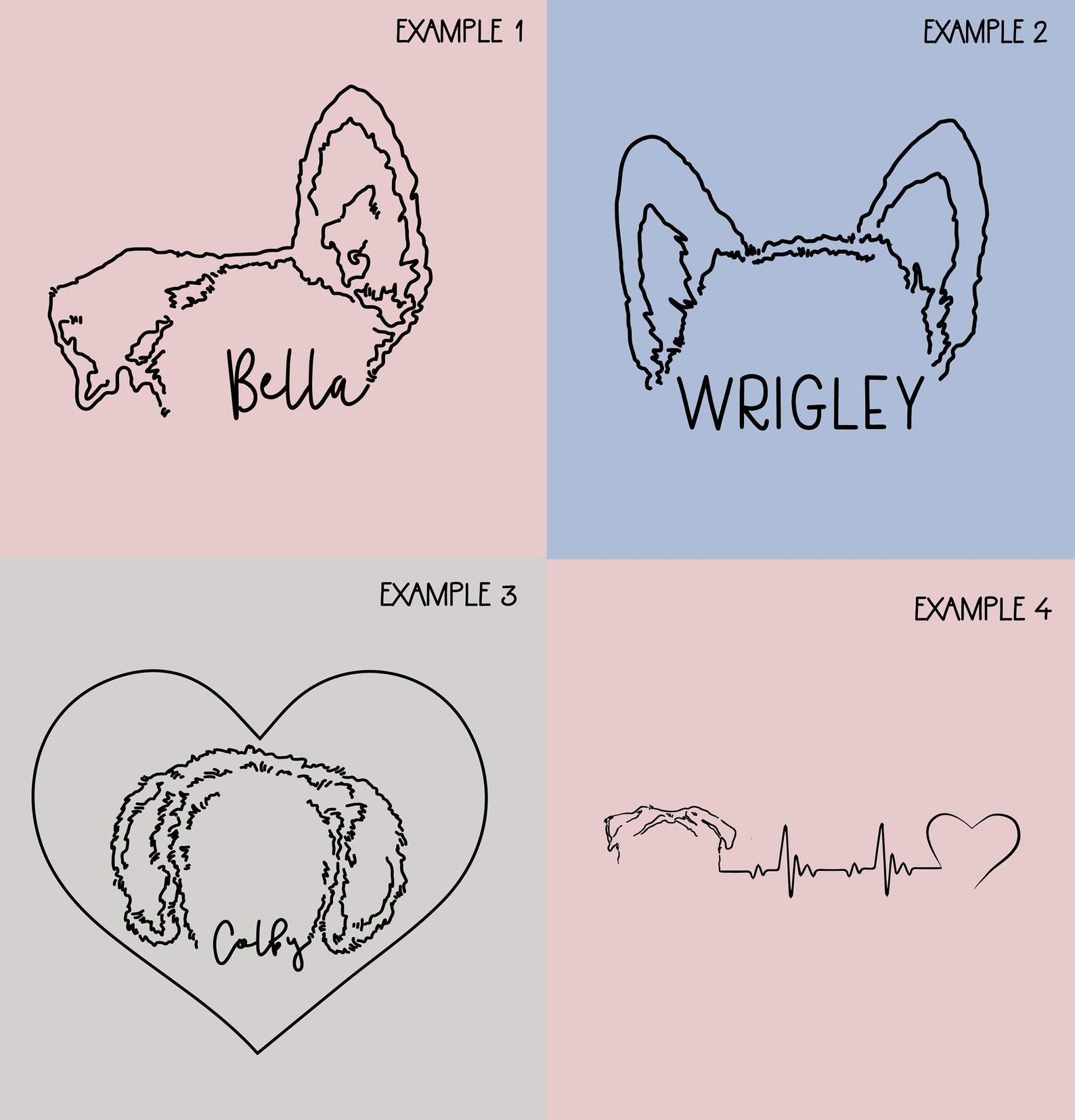 Customize a Variety Pack of Dog or Cat Outline Sticker/s or - Etsy