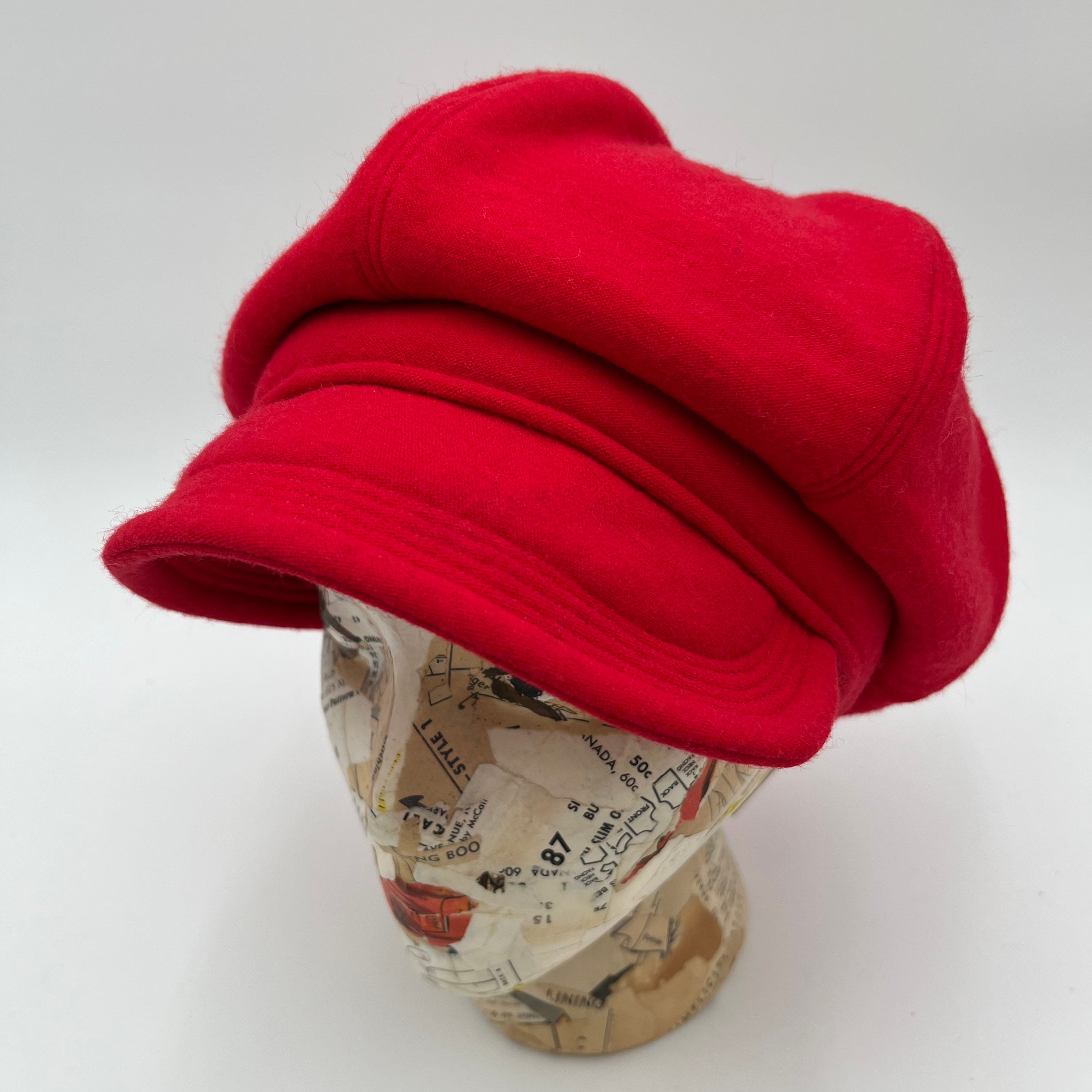 60s MOD Hat Vintage NAN DUSKIN Candy Apple Red Wool Blend - Etsy