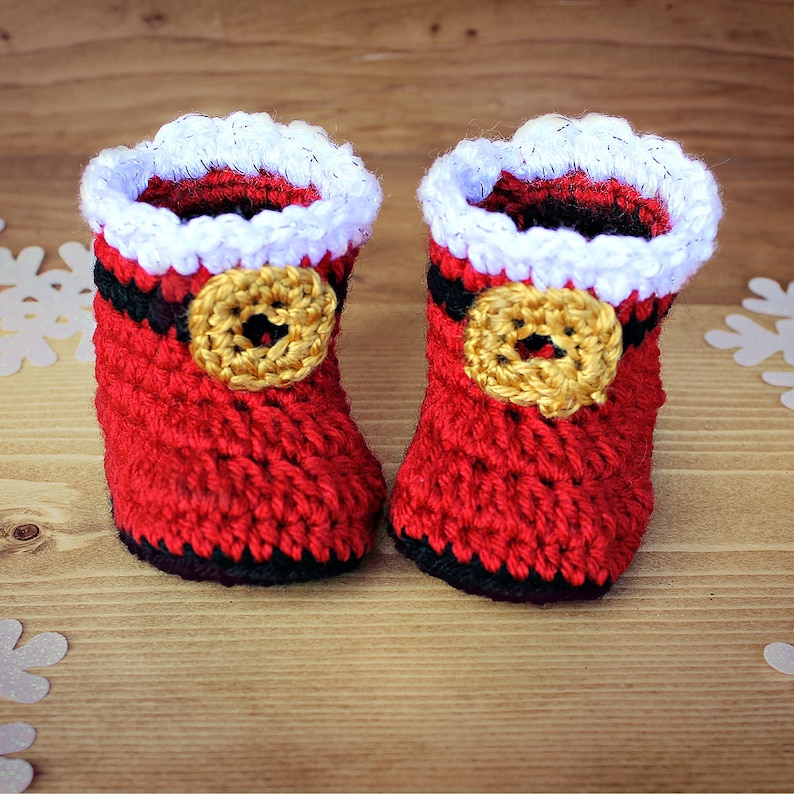Santa Baby Booties Crochet Pattern, Christmas Crochet Pattern, Santa ...