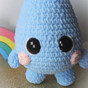 Dewey the Raindrop Plushie Crochet Pattern | Raindrop Amigurumi Pattern ...
