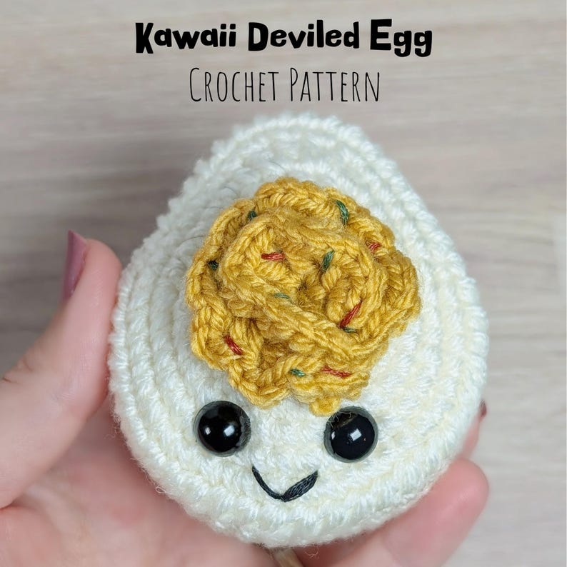 Kawaii Deviled Egg Crochet Pattern | Thanksgiving Crochet Pattern ...