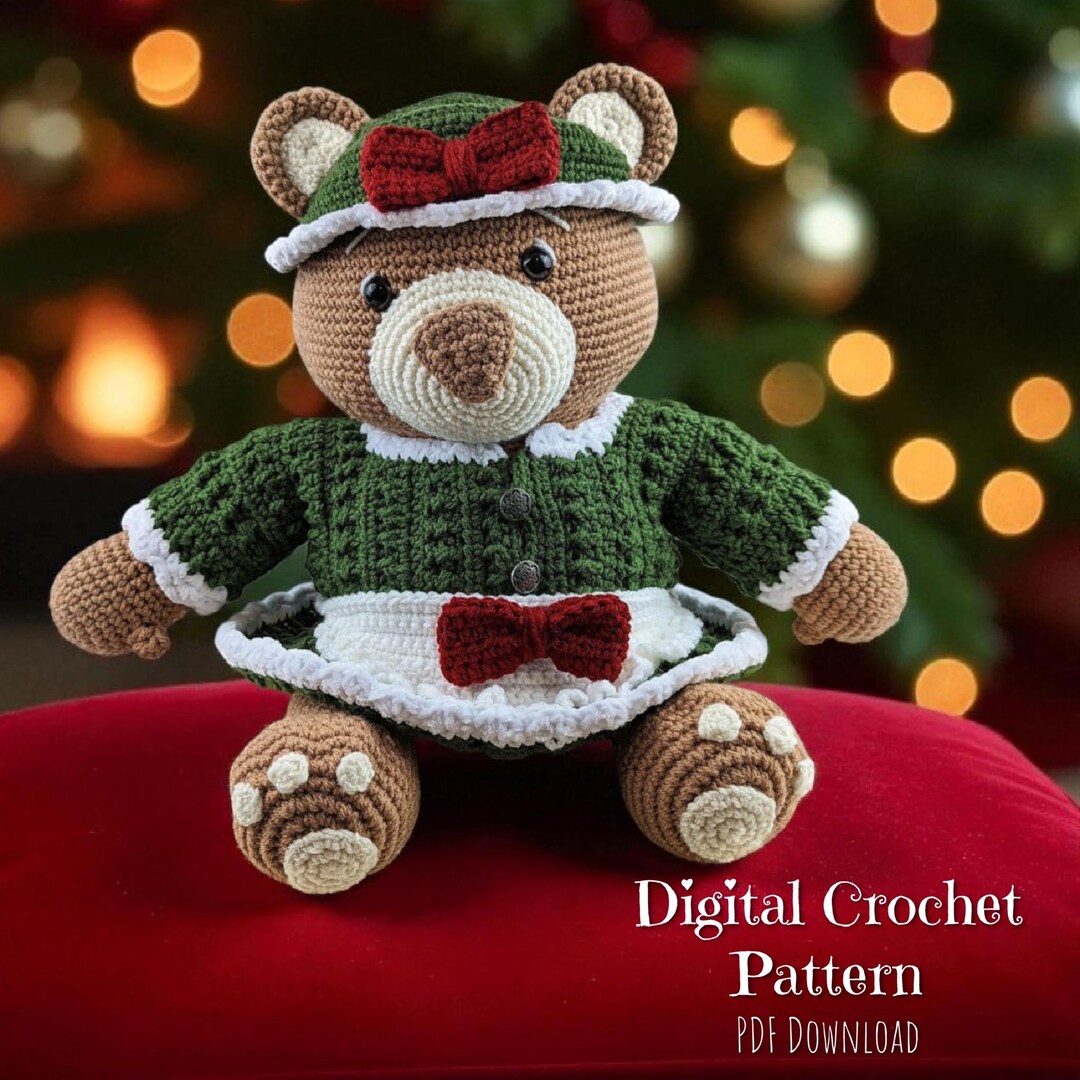 Mrs. Claus Teddy Bear Crochet Pattern, Christmas Crochet Pattern - Etsy