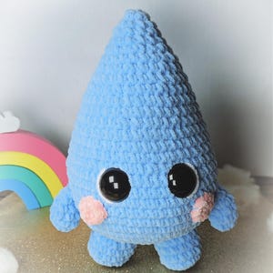 Dewey the Raindrop Plushie Crochet Pattern | Raindrop Amigurumi Pattern ...