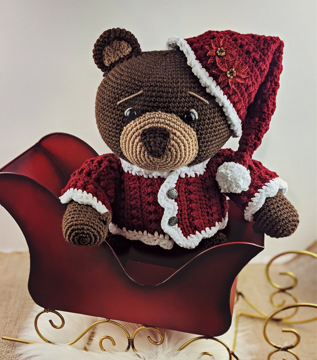 PATTERN, Crochet Santa Teddy Bear Pattern, Christmas Crochet Pattern - Etsy