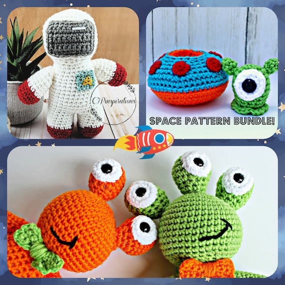 Space Crochet Pattern Bundle Astronaut Crochet Pattern Alien - Etsy Canada