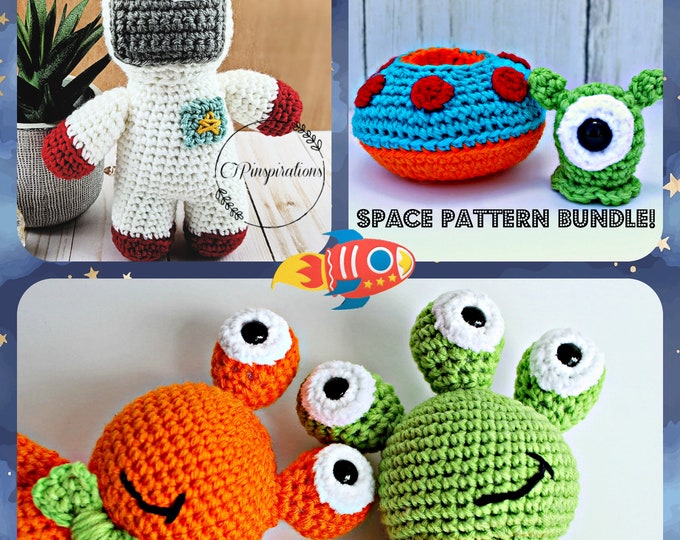 Space Crochet Pattern Bundle Astronaut Crochet Pattern Alien - Etsy Canada