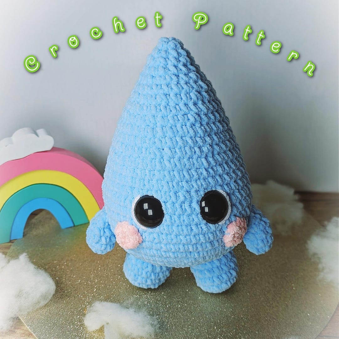Dewey the Raindrop Plushie Crochet Pattern | Raindrop Amigurumi Pattern ...