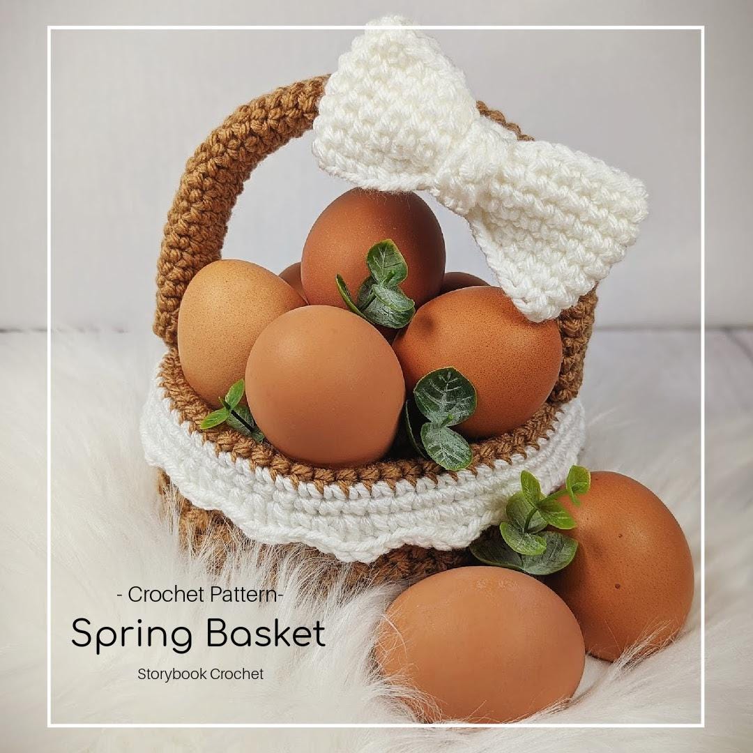Spring Basket Crochet Pattern – Easter Decor (PDF Pattern) - Etsy