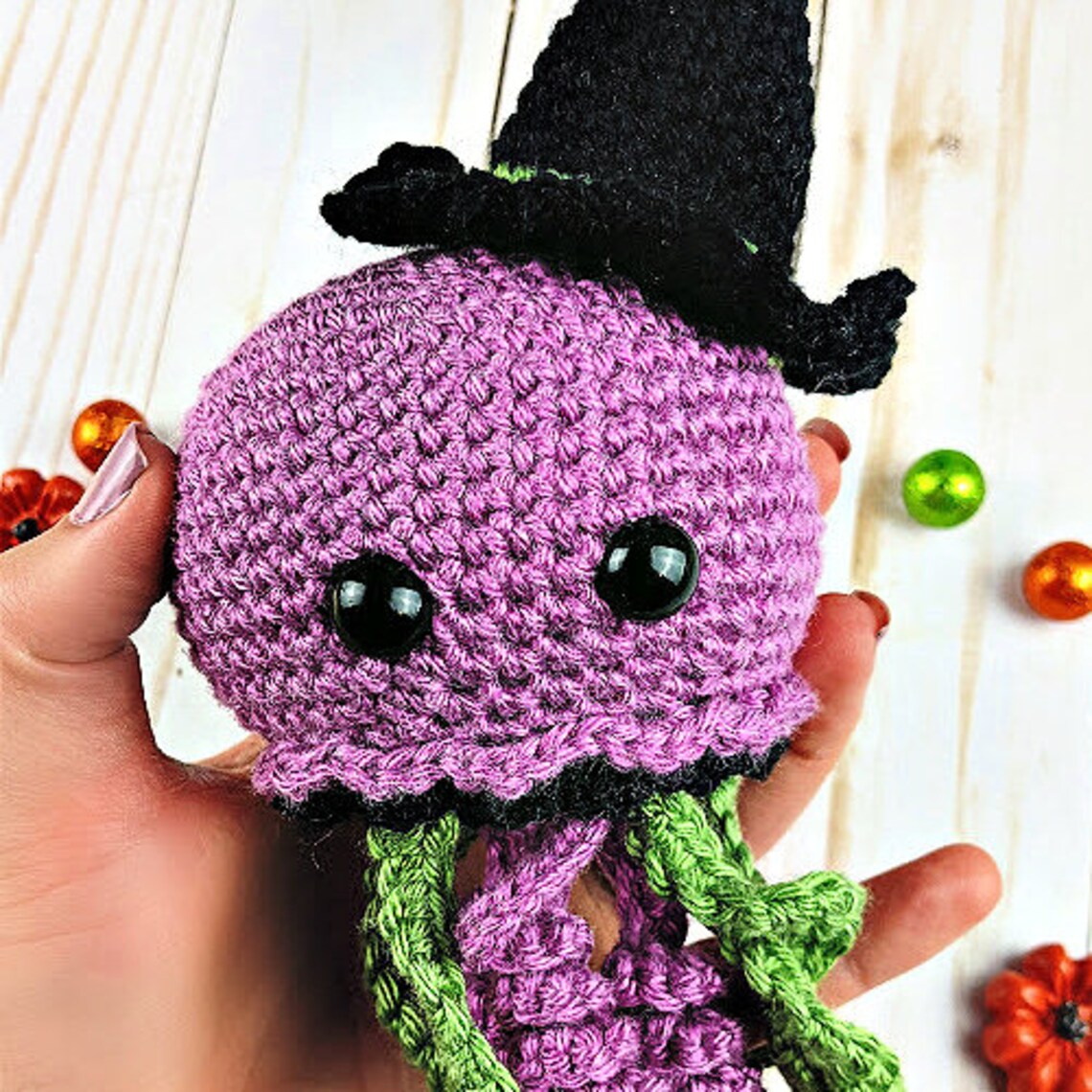 Witch Jellyfish Crochet Pattern, Halloween Crochet Pattern, Witch ...