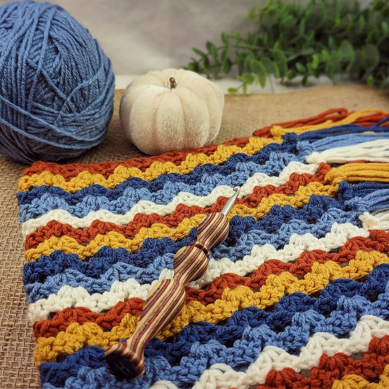 Autumn Sunrise Blanket Crochet Pattern, Crochet Afghan Pattern, Fall ...