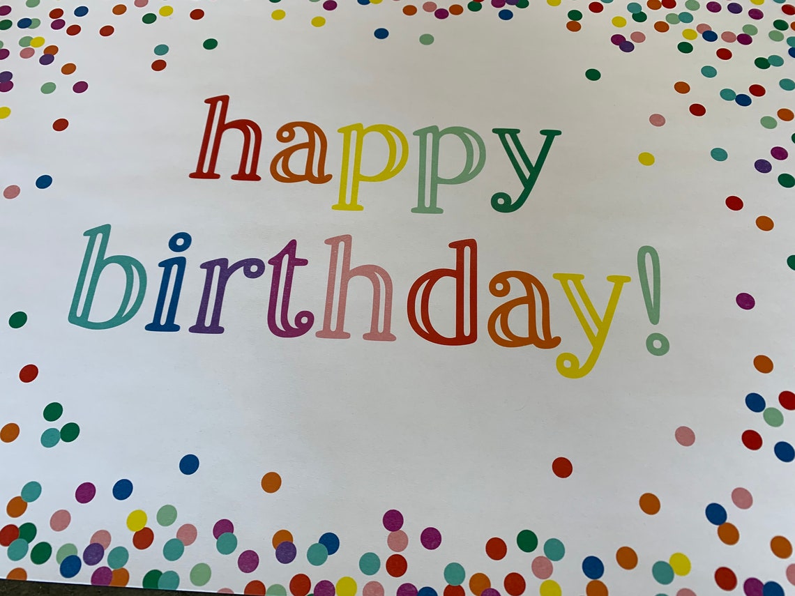 Happy Birthday Confetti Paper Placemats Confetti Placemats - Etsy
