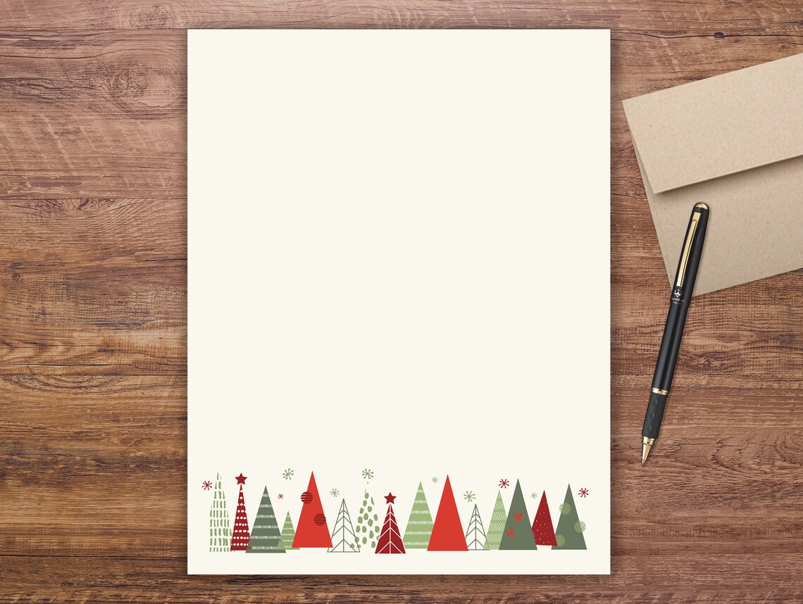 Modern Trees Stationery 8 1/2 X 11 50 Sheets - Etsy