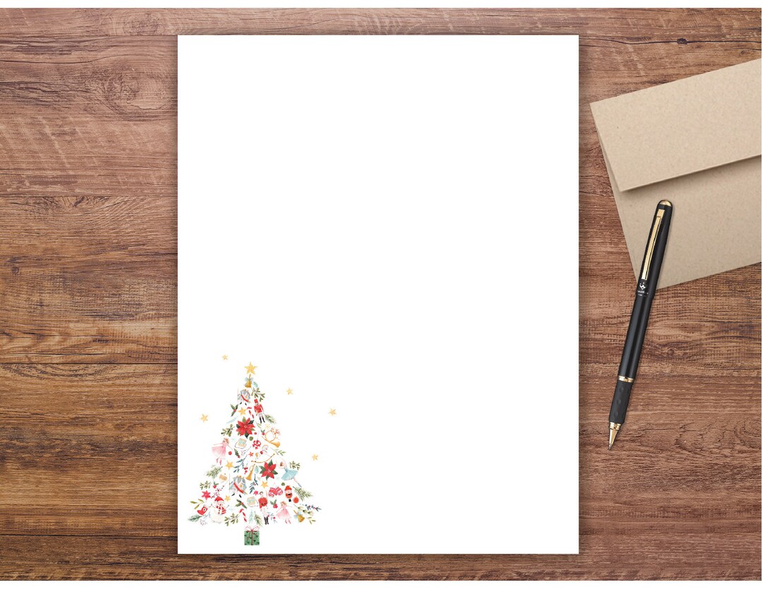 Christmas Tree Holiday Stationery-pack of 50 Sheets - Etsy