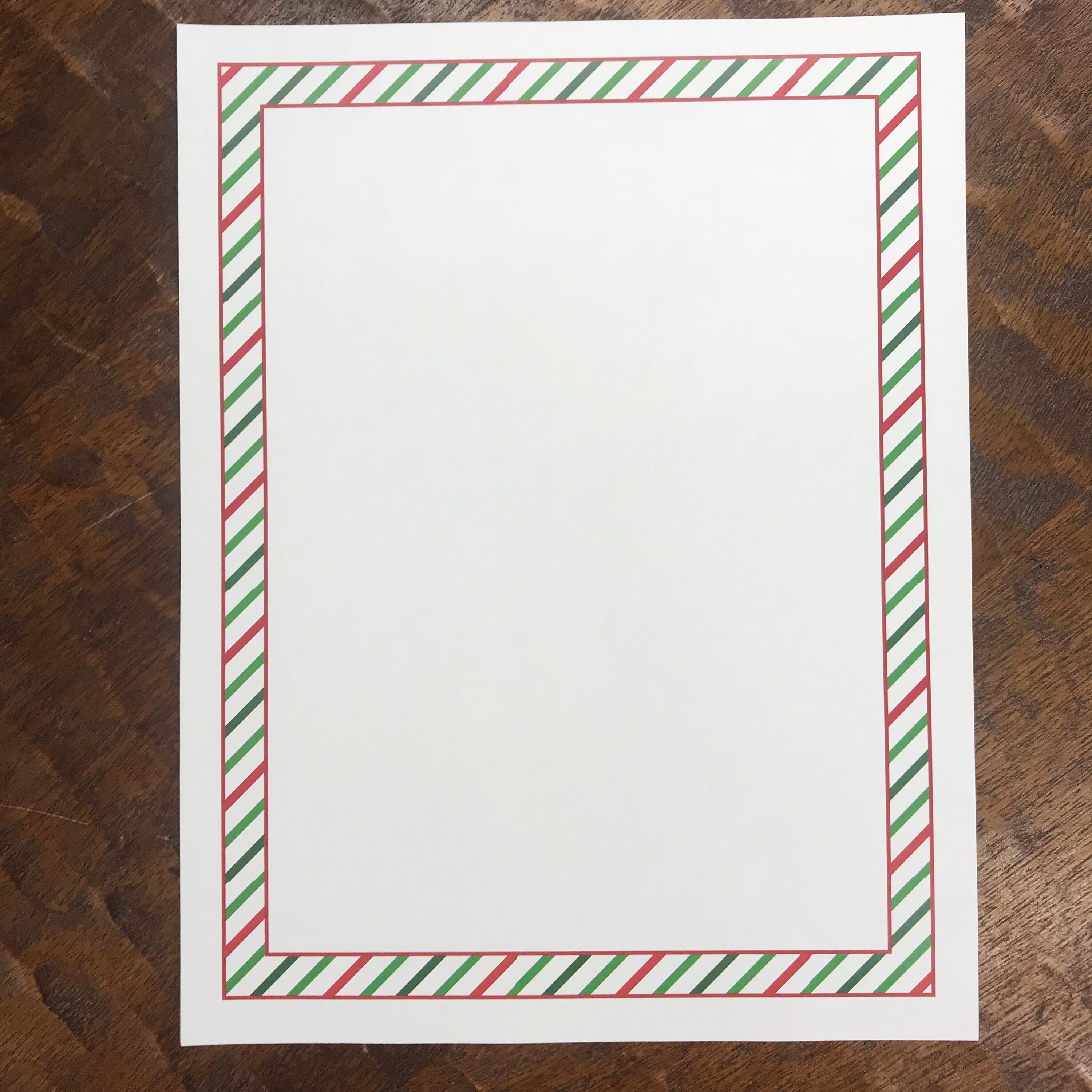 Red & Green Border Stationery 8 1/2 X 11 Pack of 50 Sheets - Etsy