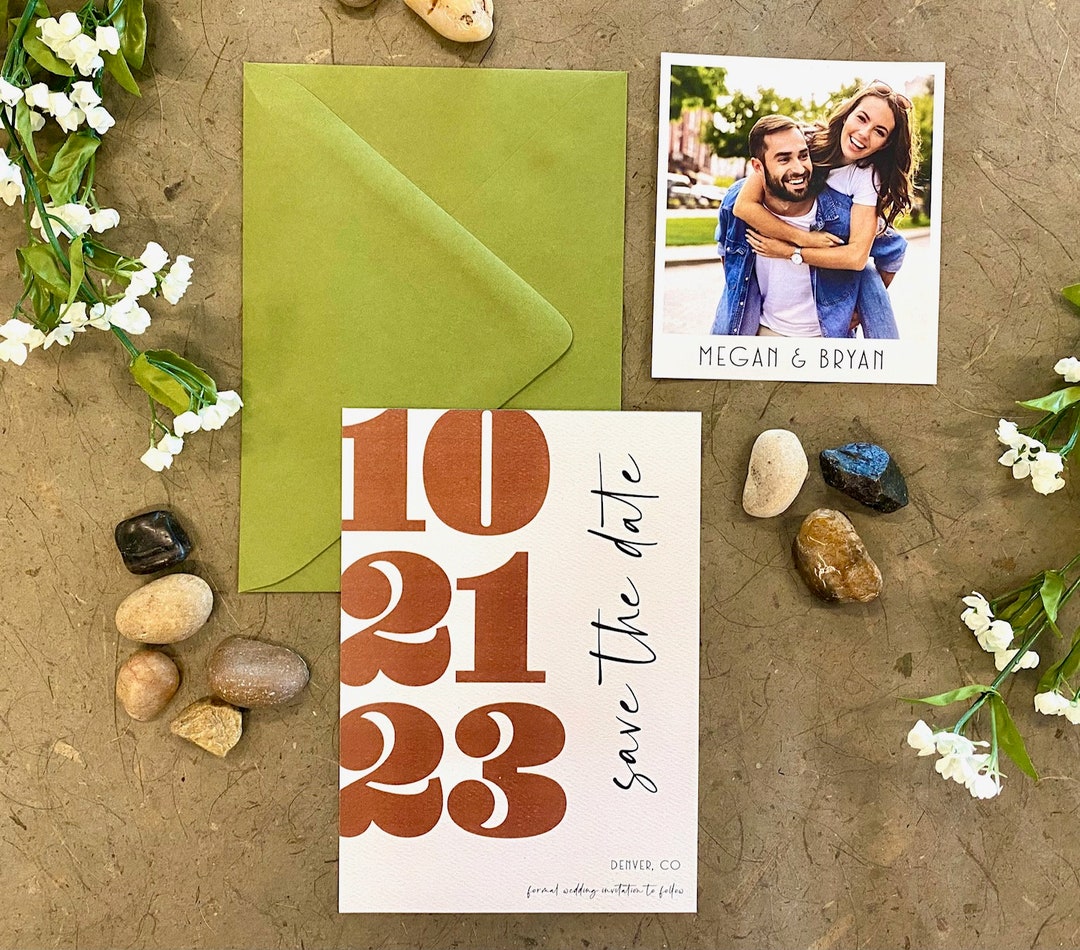 Two Part Save the Date With Card and Photo Customizable and Printed - Etsy