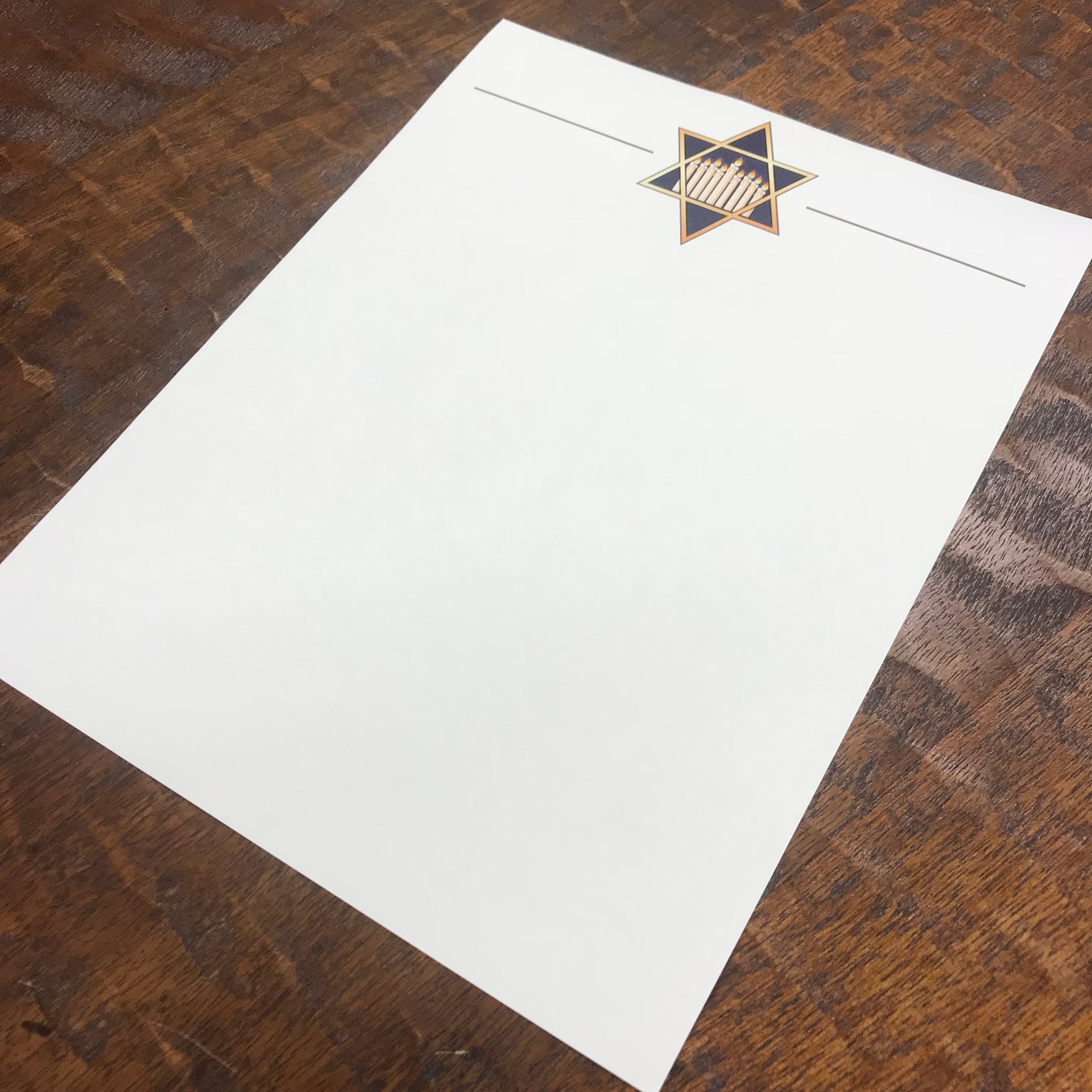 Star of David Stationery 8 1/2 X 11 Pack of 50 Sheets - Etsy