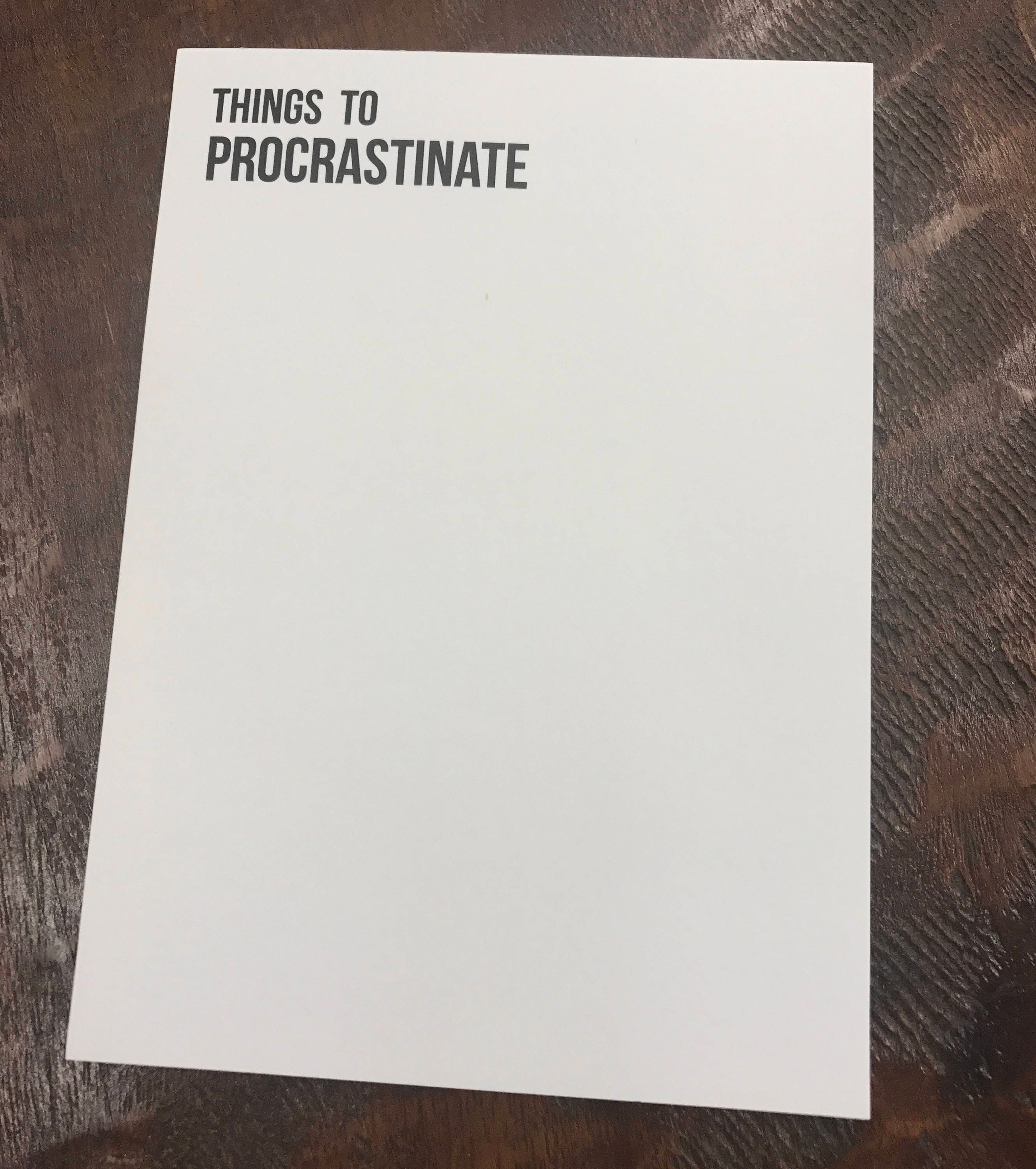 Things to Procrastinate Notepad - Etsy