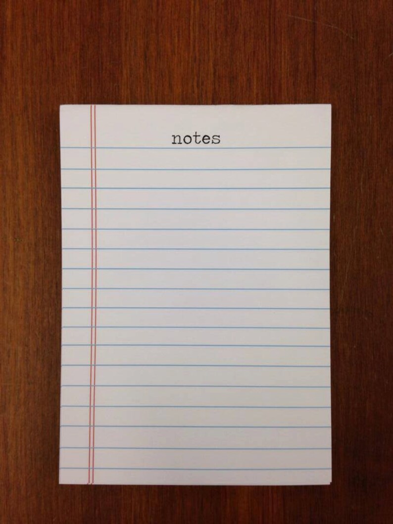 Notebook Paper Notepad - Etsy