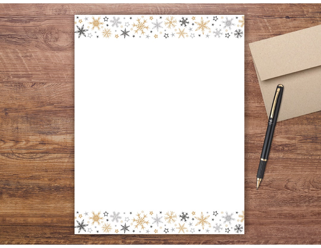 Golden Snowflakes Holiday Stationery-pack of 50 Sheets - Etsy