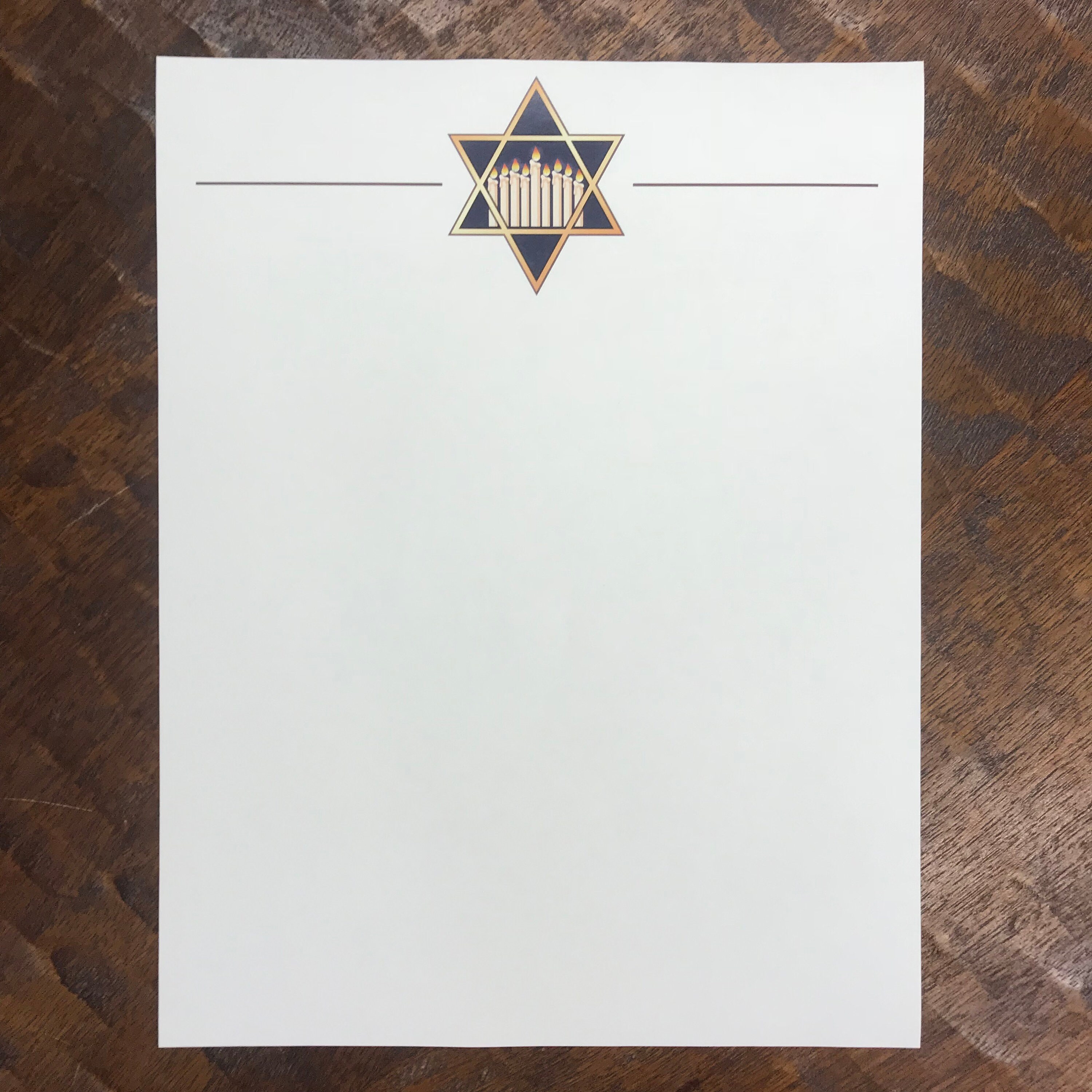 Star of David Stationery 8 1/2 X 11 Pack of 50 Sheets - Etsy