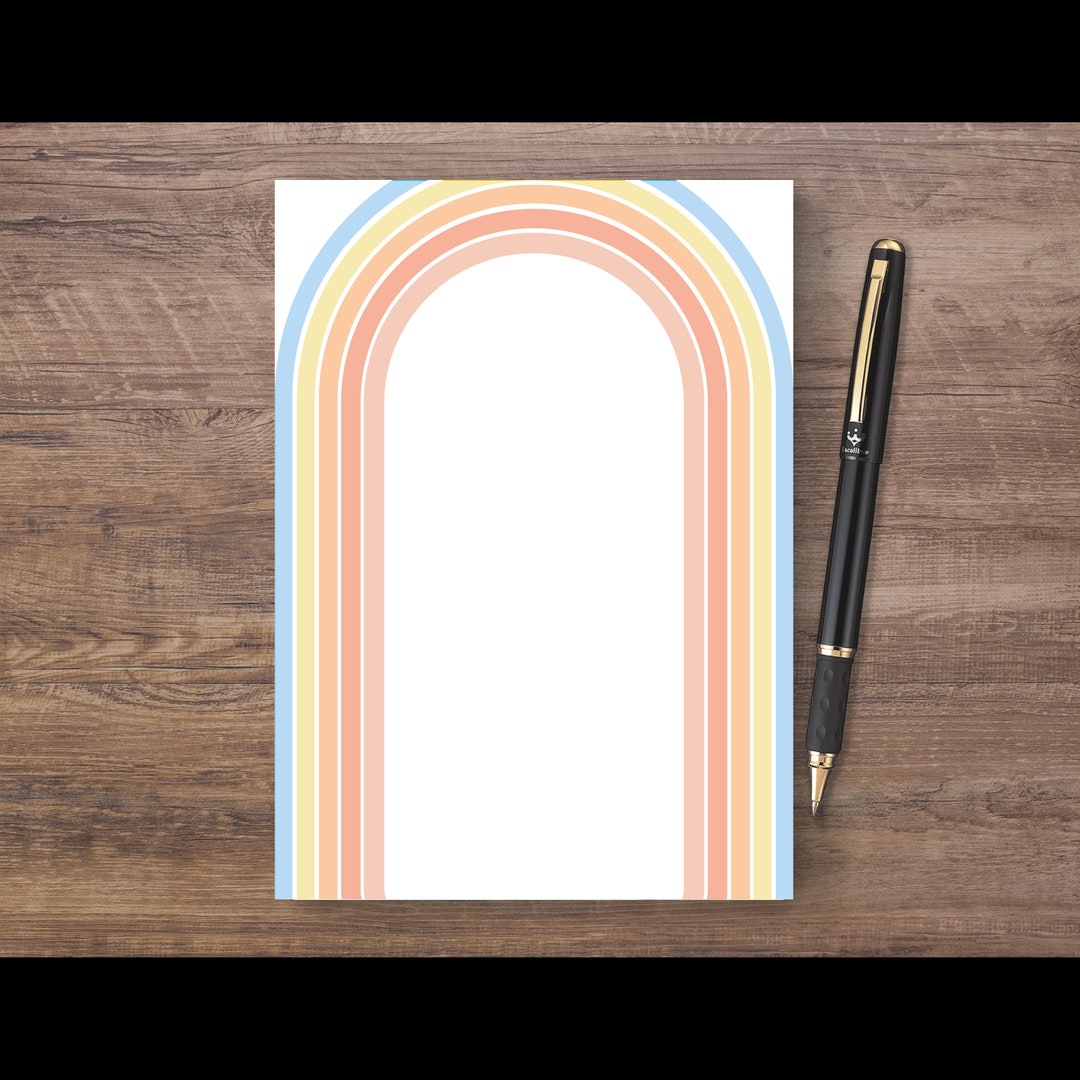 Retro Rainbow Notepad - Etsy