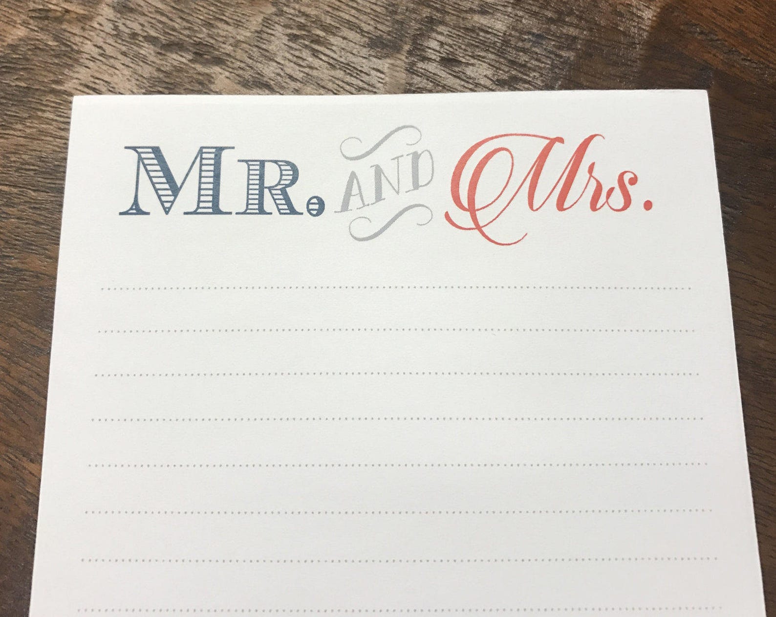 Mr. and Mrs. Notepad - Etsy