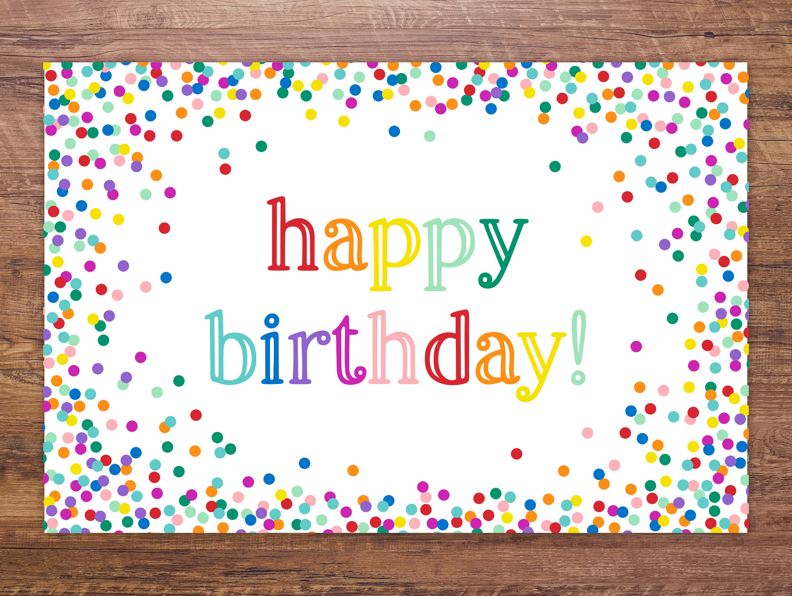 Happy Birthday Confetti Paper Placemats, Confetti Placemats, Birthday ...