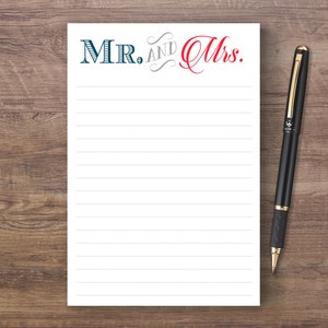 Mr. and Mrs. Notepad - Etsy