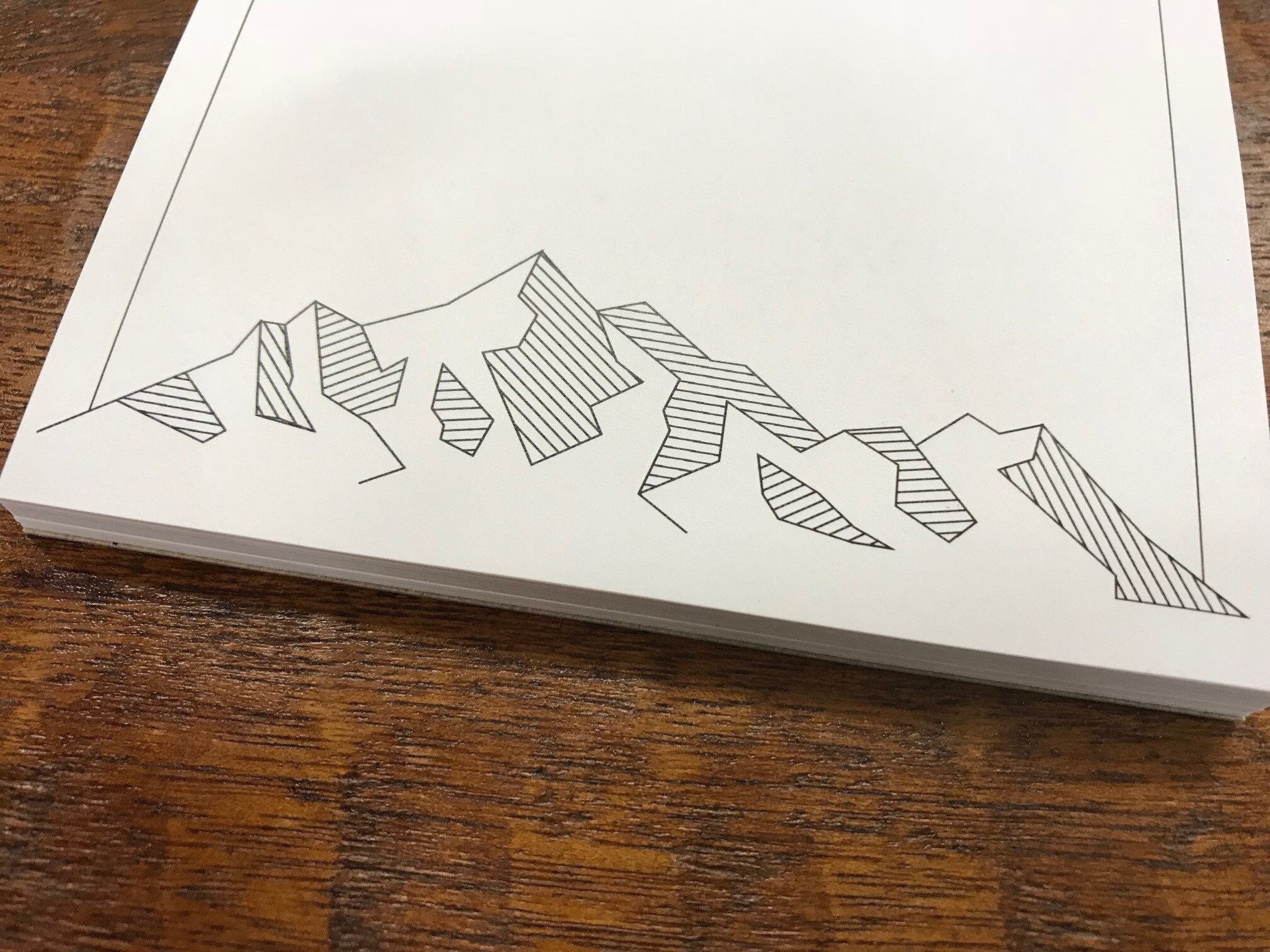Geometric Mountains Notepad - Etsy