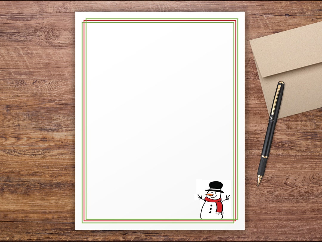 Snowman Stationery 8 1/2 X 11 50 Sheets - Etsy