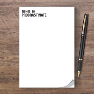 Things to Procrastinate Notepad - Etsy