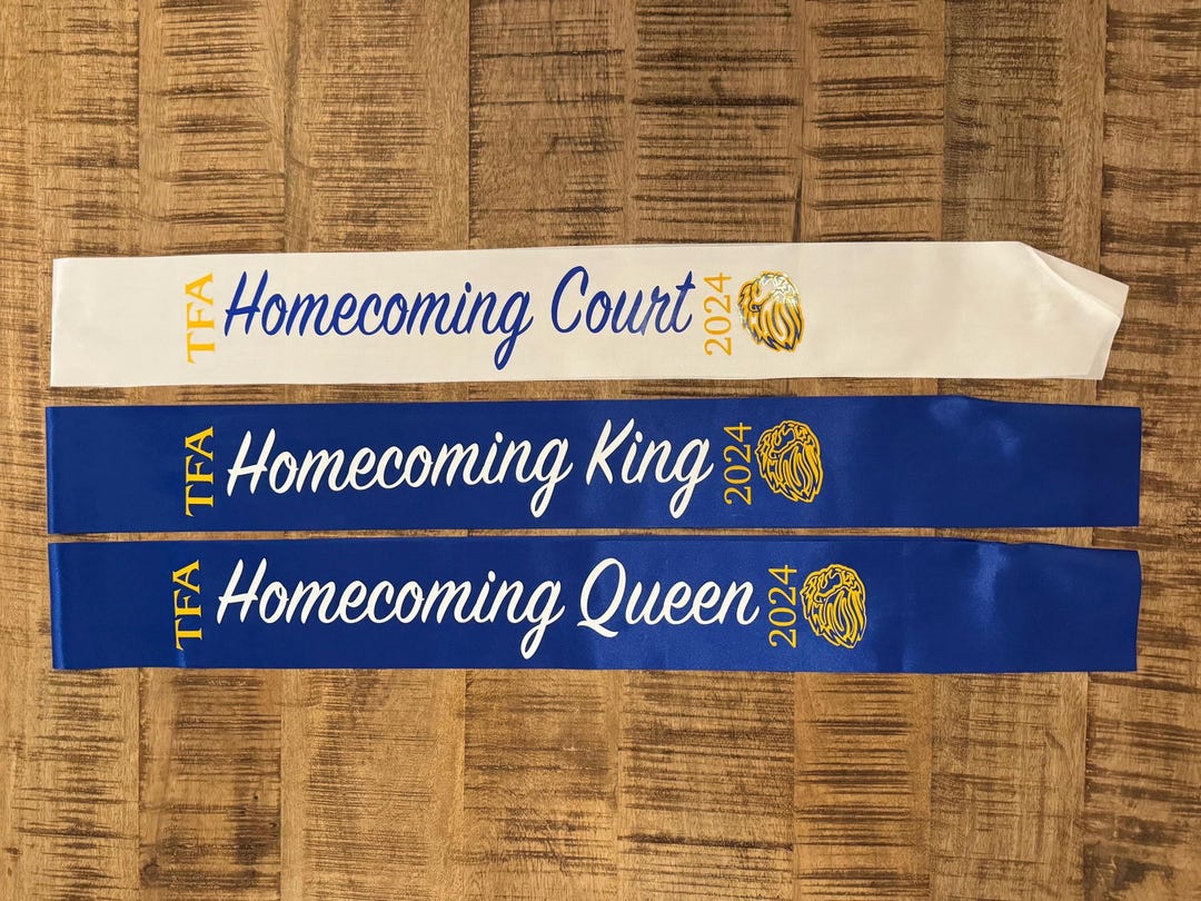 Homecoming/prom Sash - King, Queen , and Court - Etsy