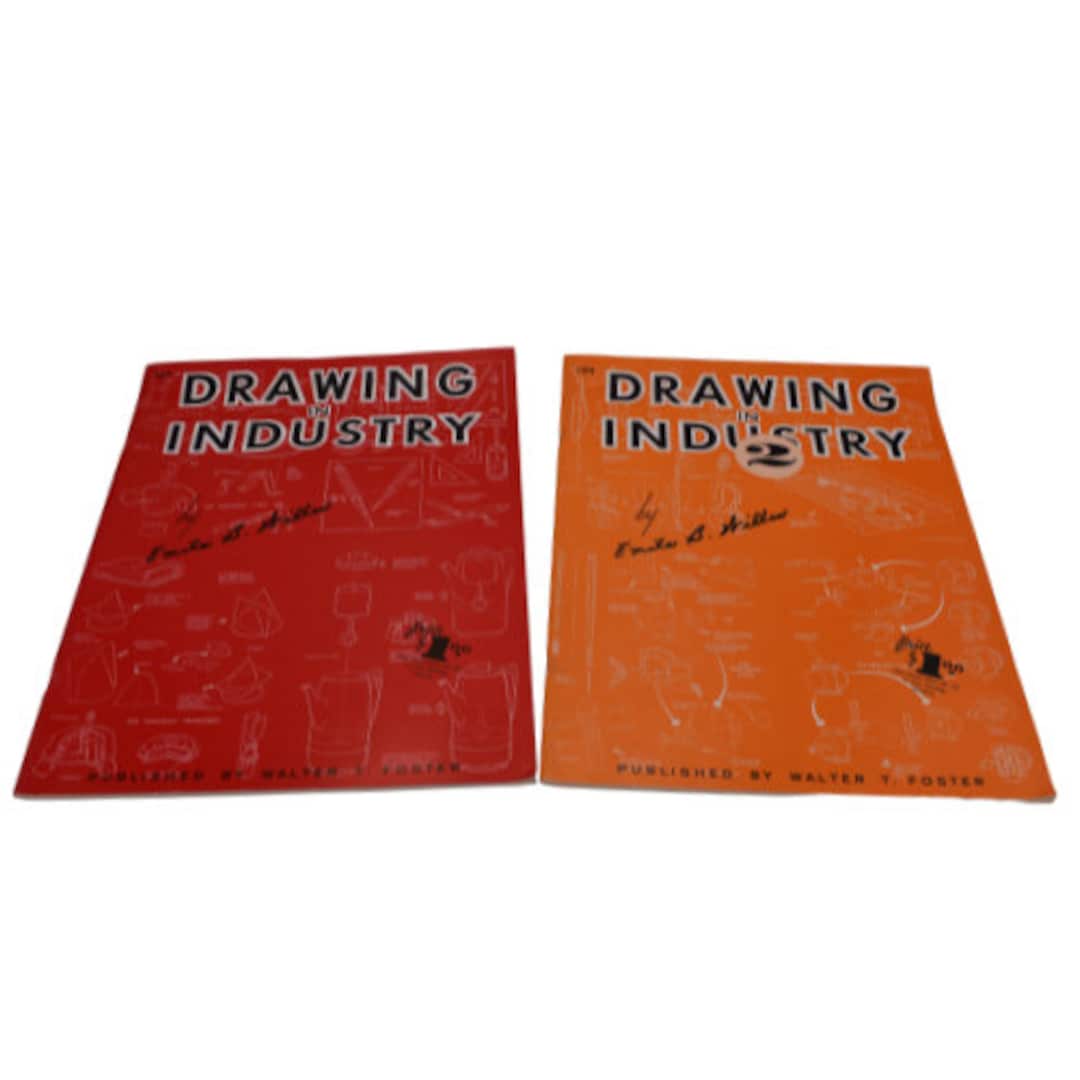 Drawing in Industry 1 & 2 by Emile B. Willes, Lot of 2 Oversized Walter ...