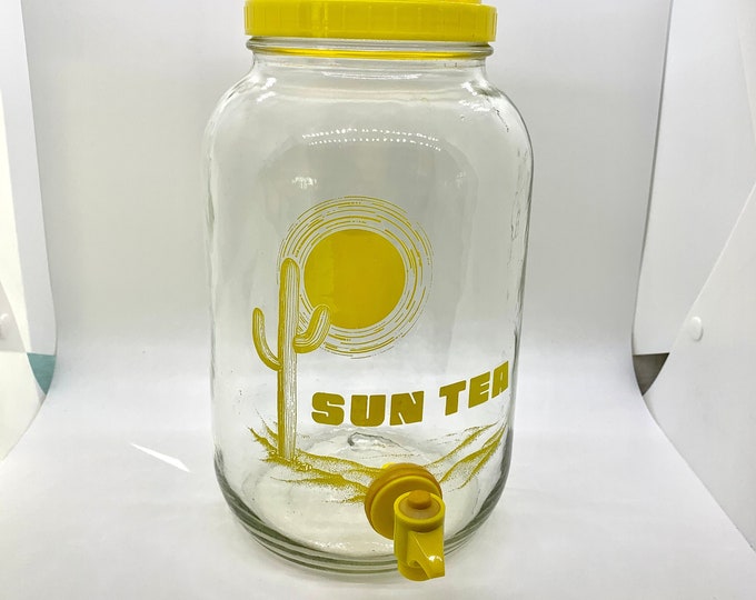 Vintage Sun Tea Spout Jar One Gallon Beverage Pitcher Picnic Serving ...