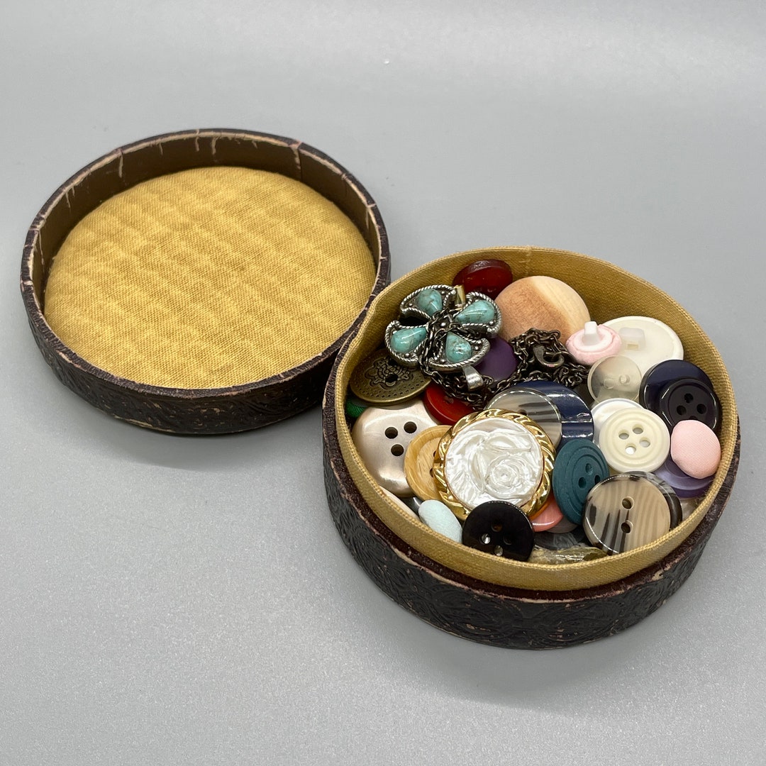 Vintage Silk Lined Leather Covered Box With Mandela Design on the Lid ...