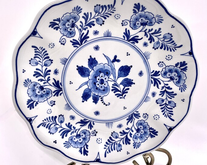 Vintage Blue Delft Porcelain Plate, De Porceleyne Fles Hanging Plate ...