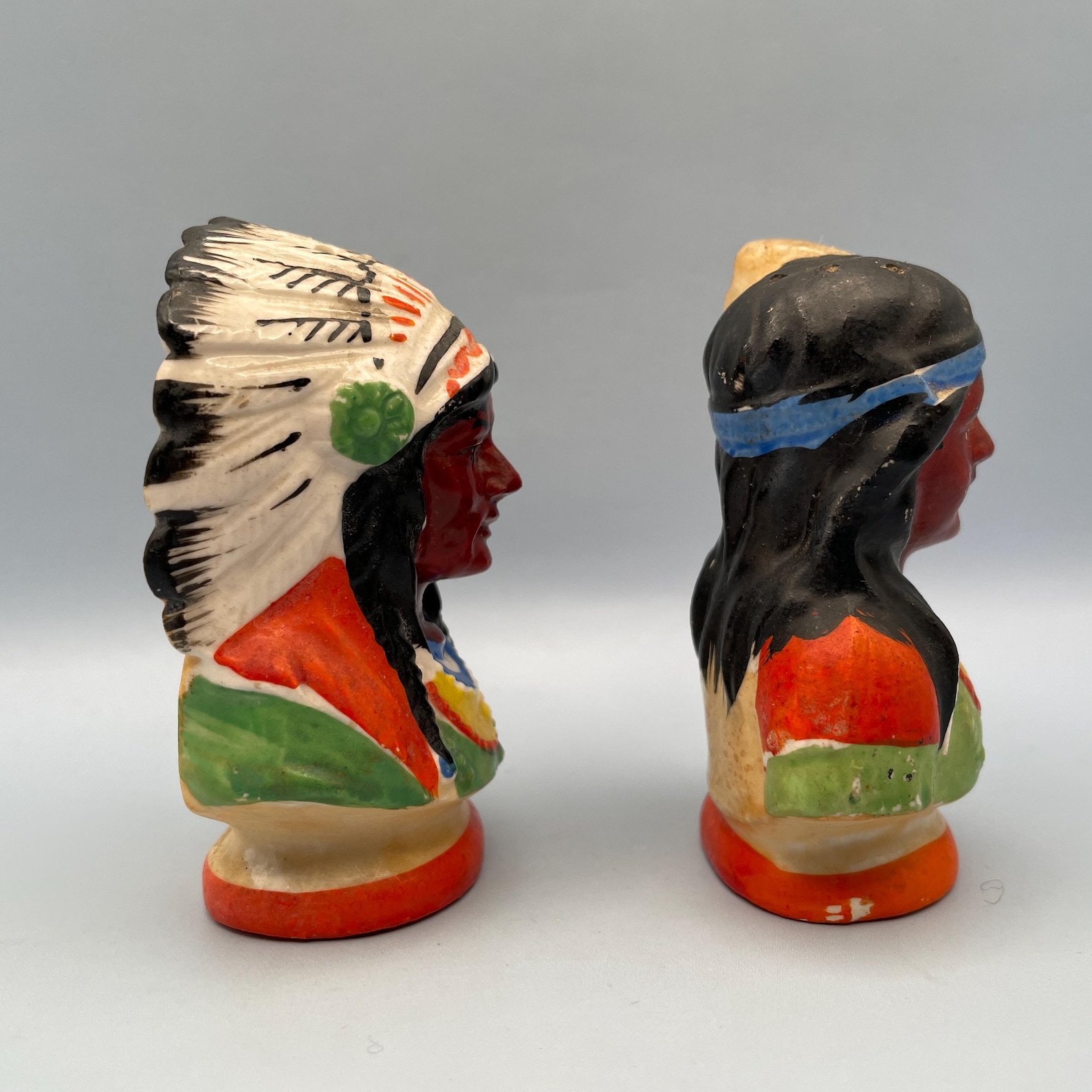 Vintage Native American Couple Salt and Pepper Shaker Pair - Etsy