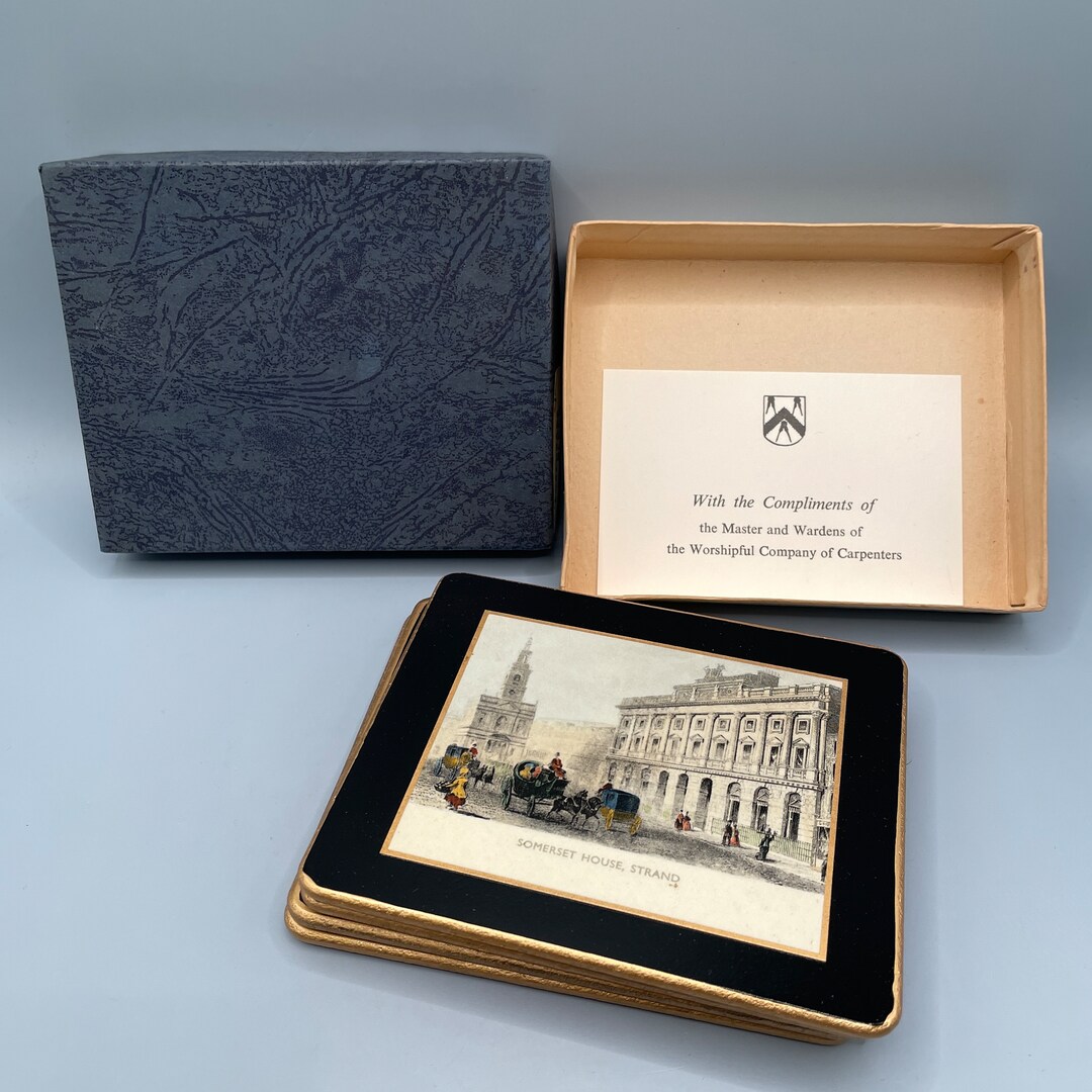 Vintage Lady Clare, Set of 4 Scenes of London Felt Back, Laminate ...