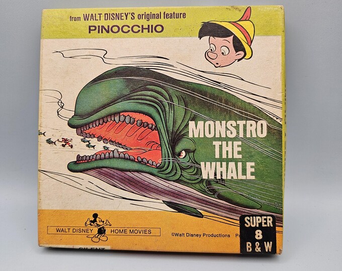 Walt Disney Short Pinocchio Monstro the Whale Super 8 Silent Film - Etsy